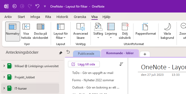 OneNote – Ändra layouten i OneNote – Värt Att Veta – IT–tips för dig ...